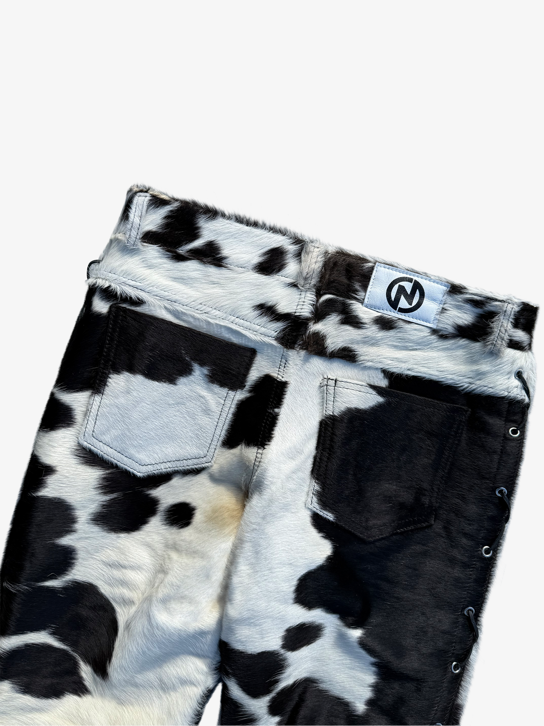 Rawhide Lace-Up Pants Black/White – NYRVA